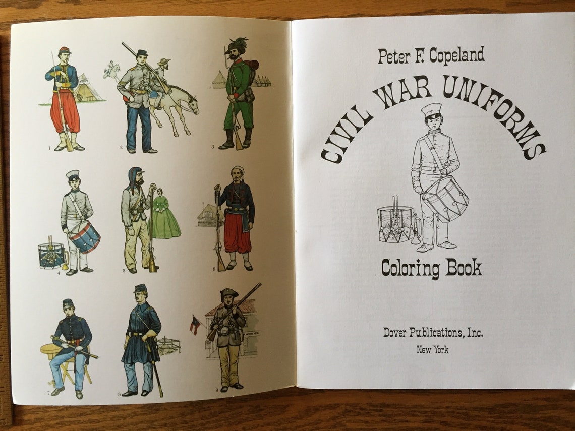 Civil War Uniform Coloring Book Confederate Uniforms | Etsy