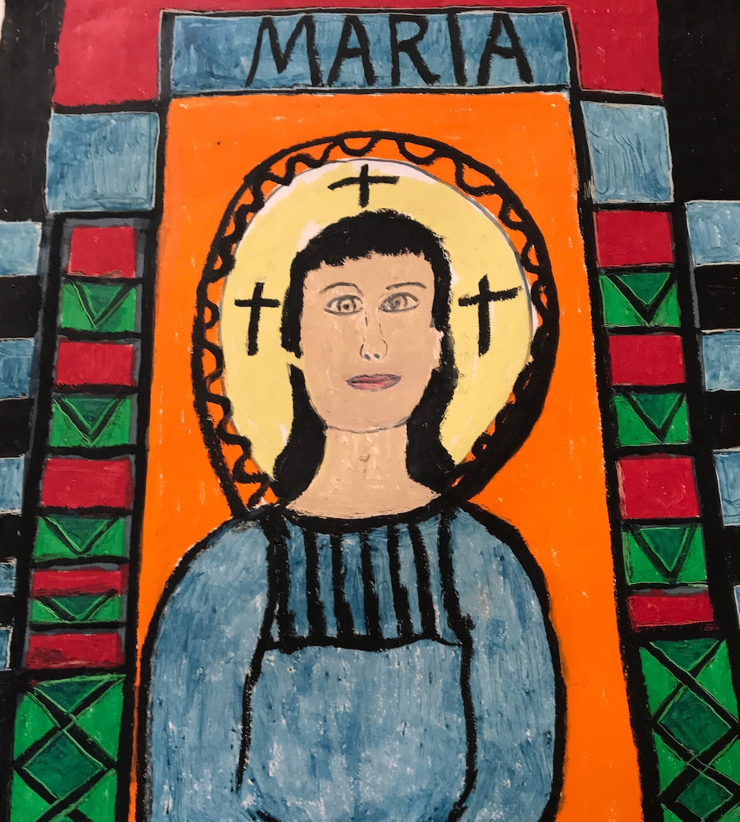 Nun's Original Artwork, "maria Full of Grace" Benedictine Sister Carmel ...