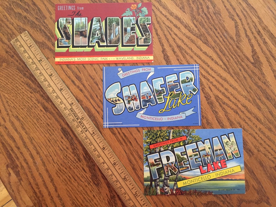 Set of 3 Vintage BIG LETTER Postcards Original & Unused, Featuring ...