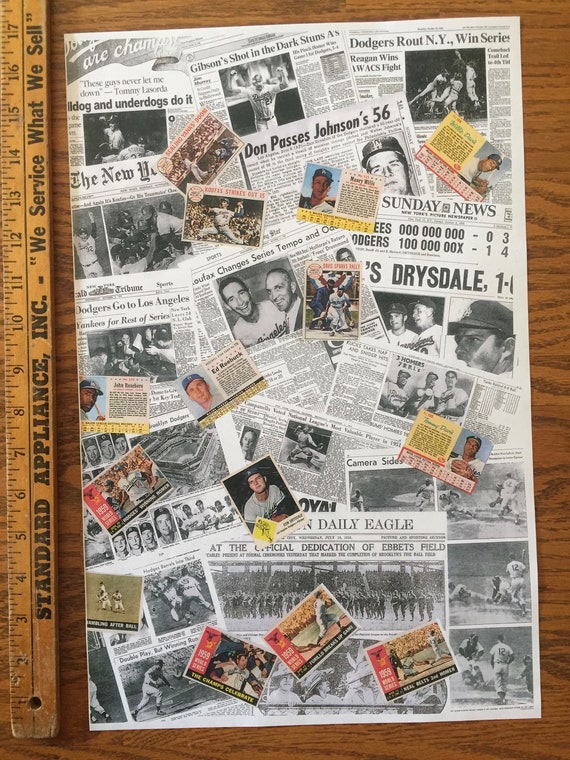 Brooklyn/los Angeles Baseball Collage Poster Best Dodger Fan | Etsy