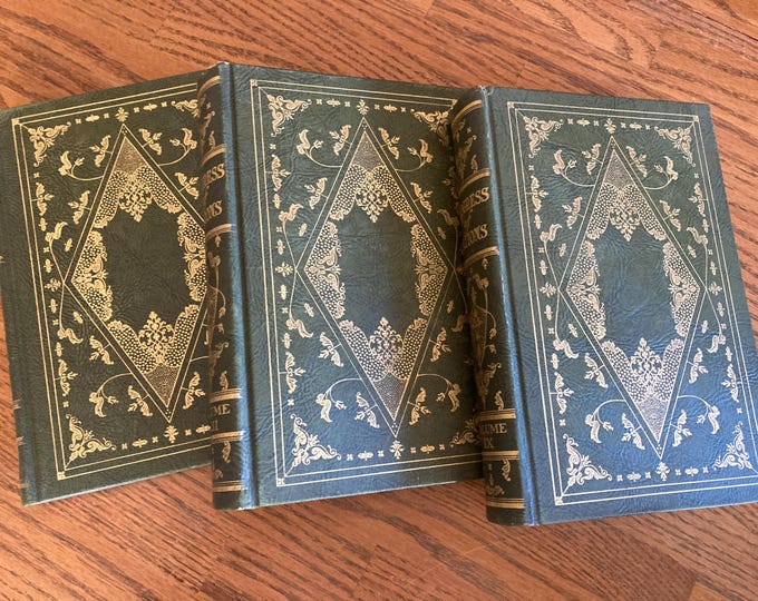 Vintage Set 3 Beautifully Gold Gilded Mossy Green Books From the ...