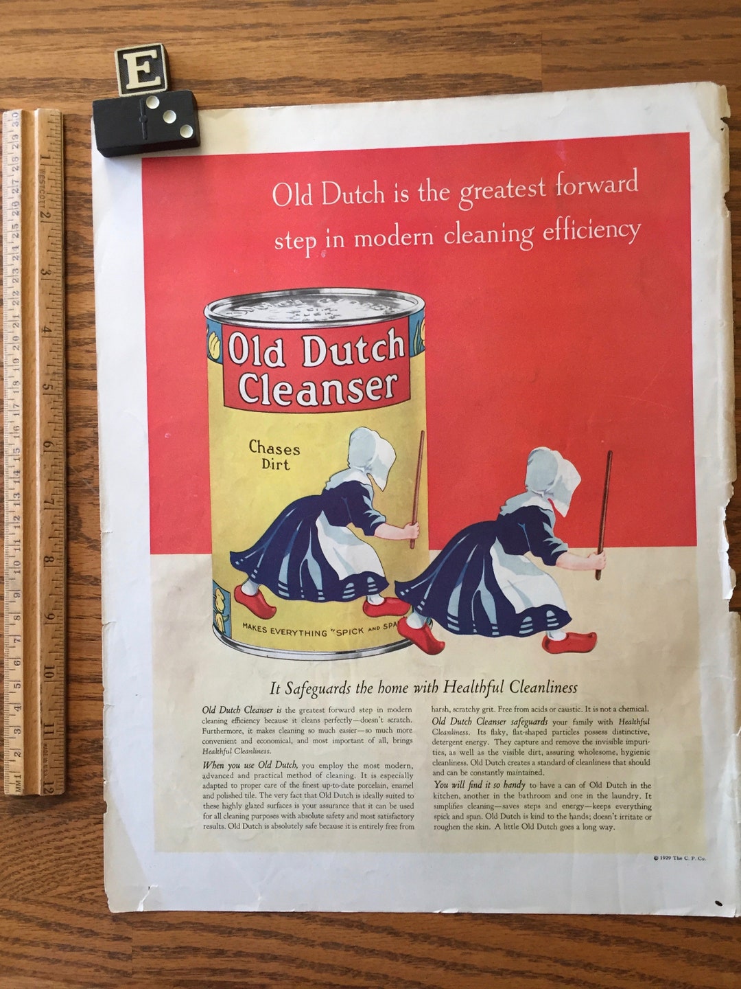 1929 Old Dutch Cleaner Magazine Advertisement Original 1920s Madison ...