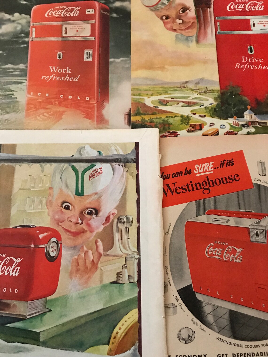 Classic Coca-cola Dispensers Set of 4 Coke Coolers and | Etsy