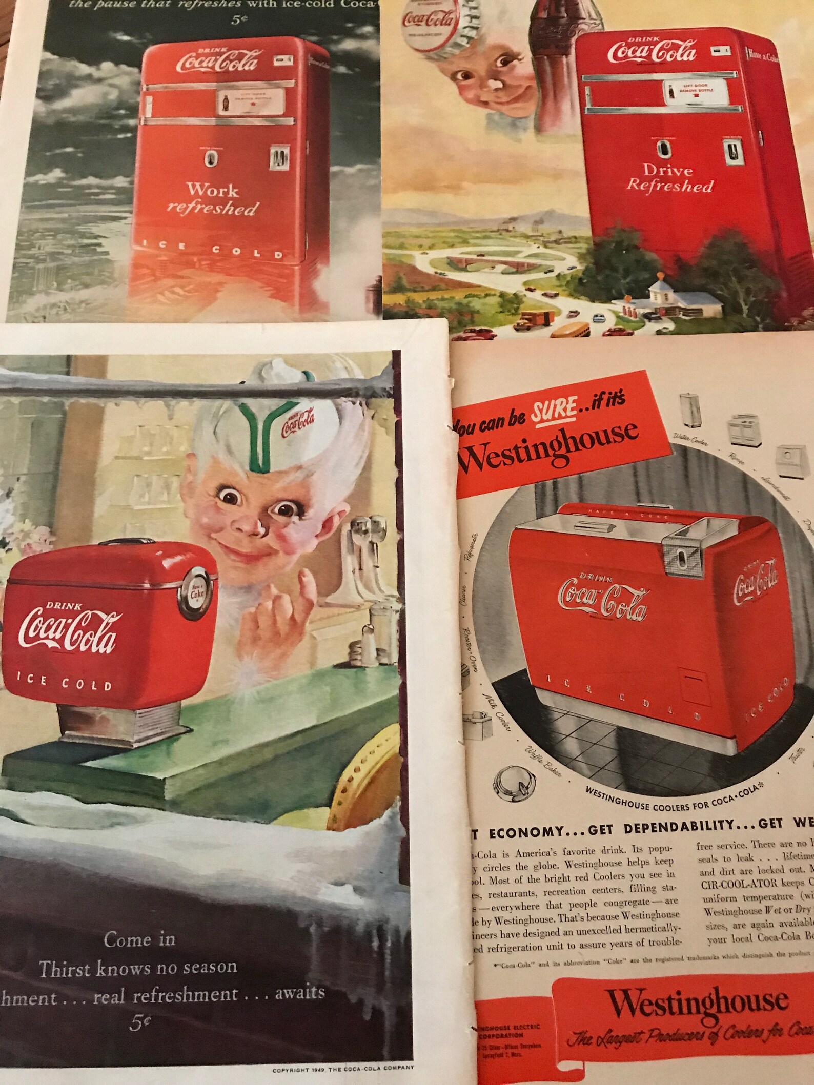 Classic Coca-cola Dispensers Set of 4 Coke Coolers and | Etsy