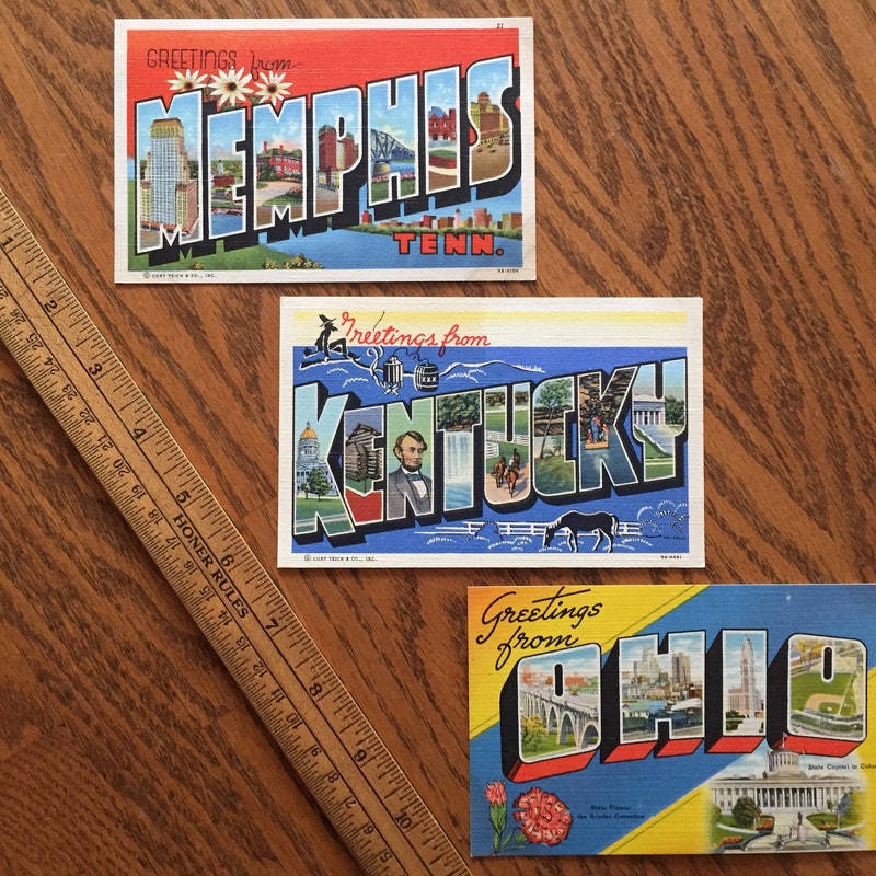 Big Letter Postcards - Etsy