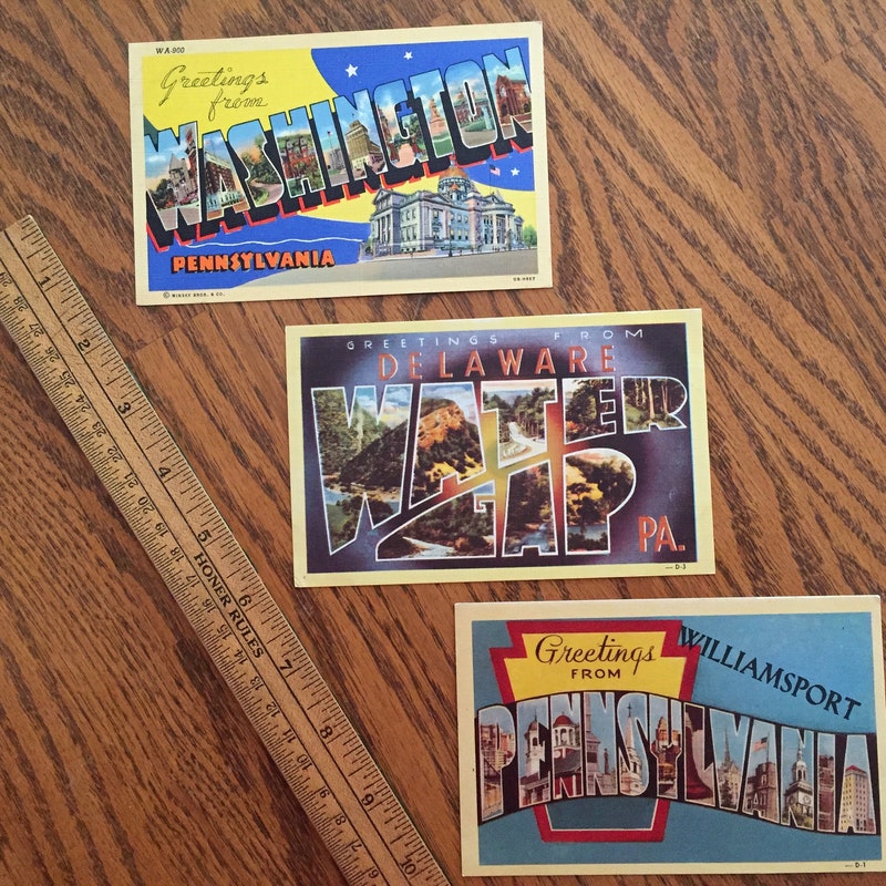 Big Letter Postcards - Etsy