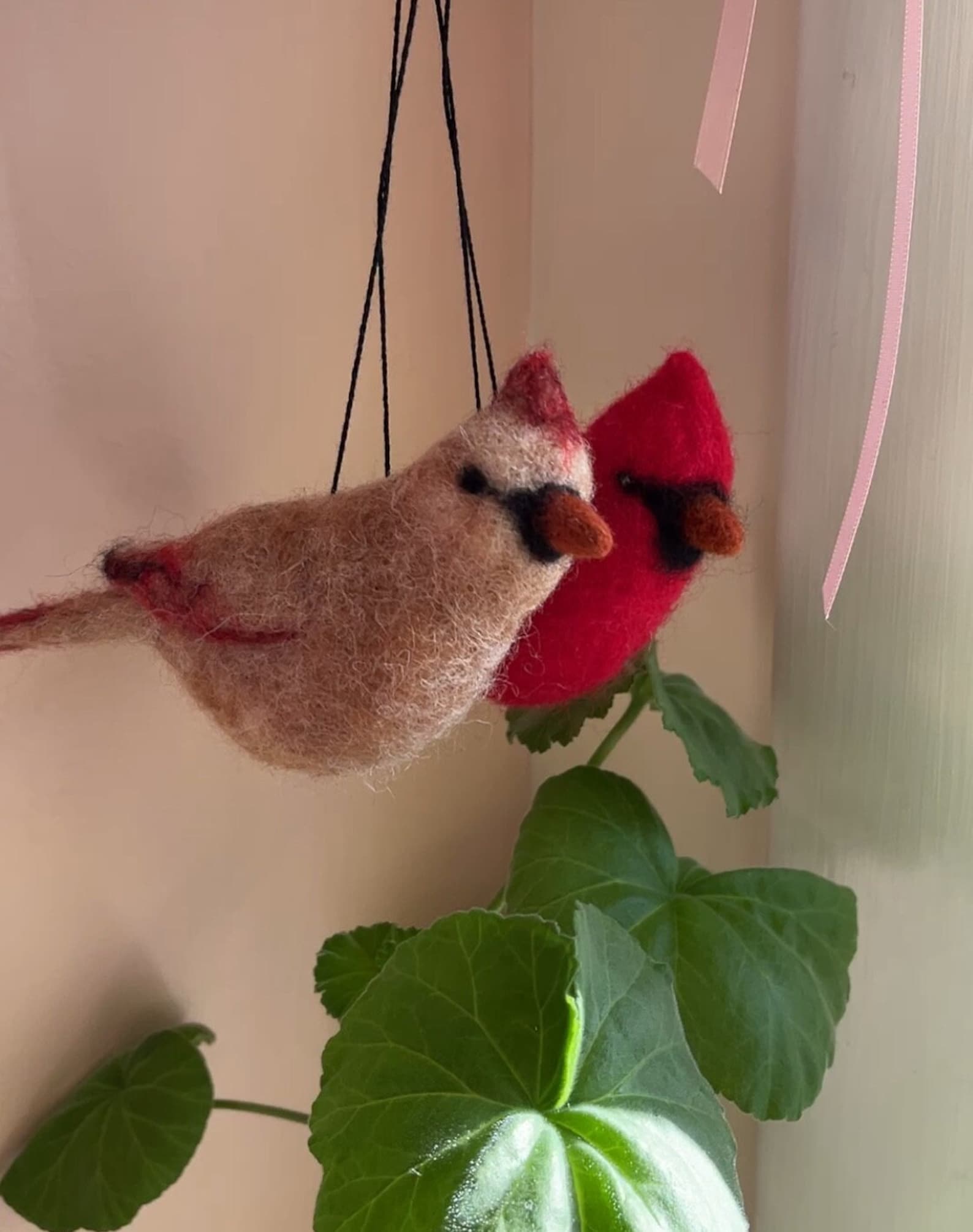 Needle Felted Cardinal Ornament, 100% Wool Handmade Felt Bird - Etsy