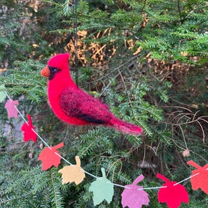 Needle Felted Cardinal Ornament, 100% Wool Handmade Felt Bird - Etsy