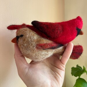 Needle Felted Cardinal Ornament, 100% Wool Handmade Felt Bird - Etsy