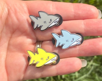 Enamel Shark Pin - Etsy