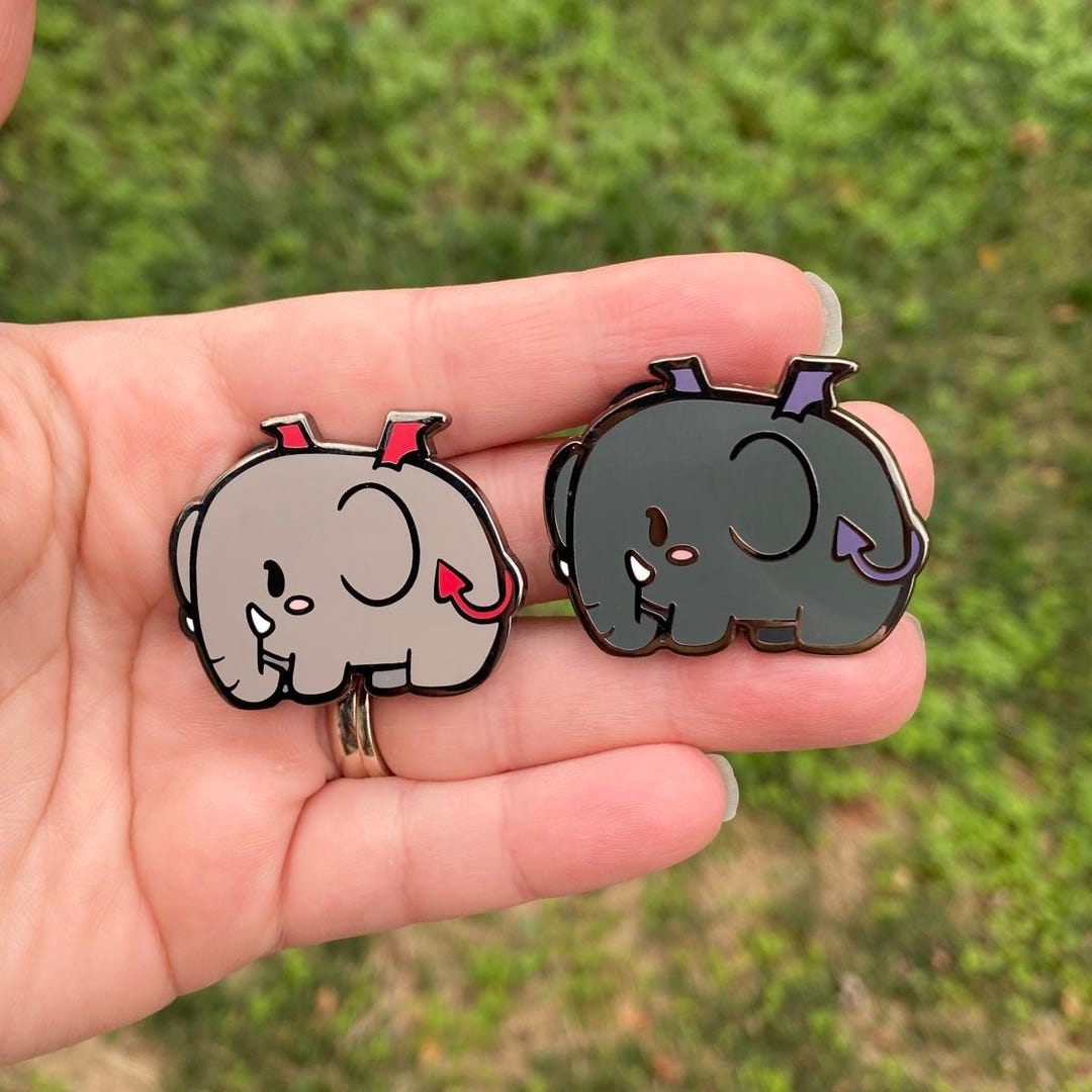 Devil Elephant Hard Enamel Pin - Etsy