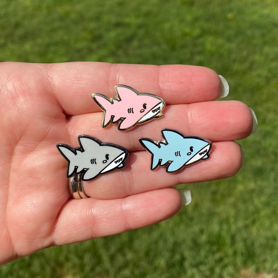 Minor Defects and Seconds Shark Hard Enamel Mini Pin - Etsy
