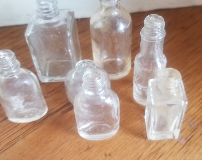 Tiny Clear Glass Bottles, Seven Assorted Sizes, Craft Supply - Etsy