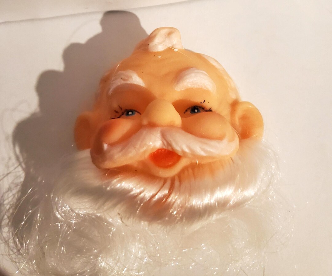 Vintage Small Santa Face, Full White Beard, Two Inch Head - Etsy
