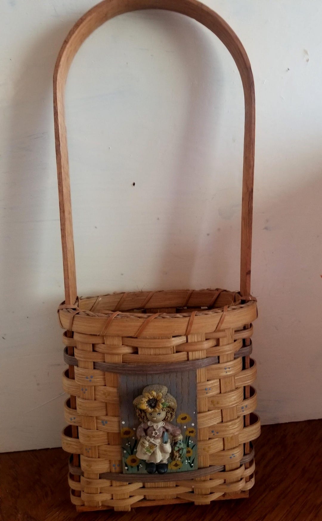 Vintage Primitive, Hanging Basket, Rattan Basket - Etsy