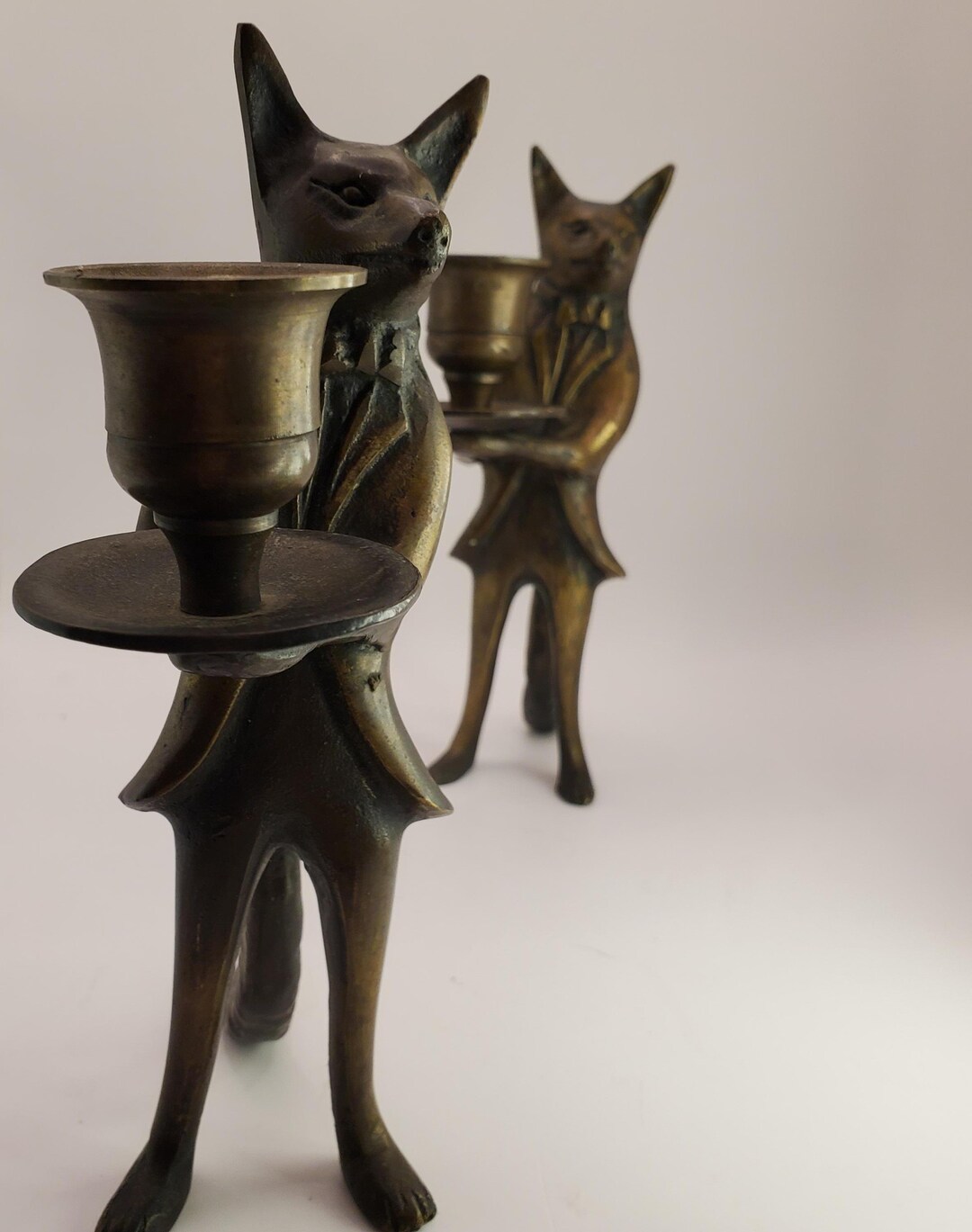 Anubis Taper Holders, Pair of Solid Brass Candle Stick Holders - Etsy