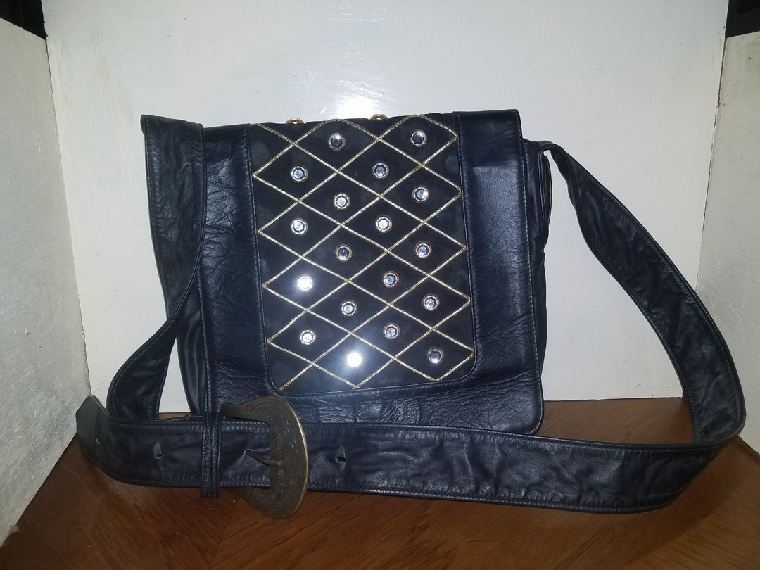 Vintage Leather, Ladies Black Purse, Western Style, Pierre Mishael - Etsy