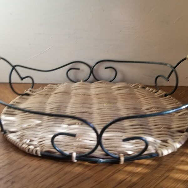 Wicker and Wire Basket - Etsy