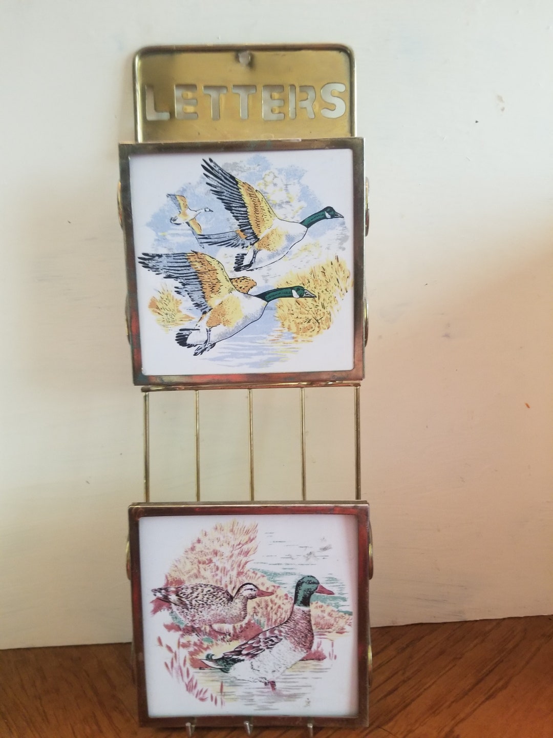 Vintage Wall Letter Holder, Porcelain Mallard Duck Plaques - Etsy