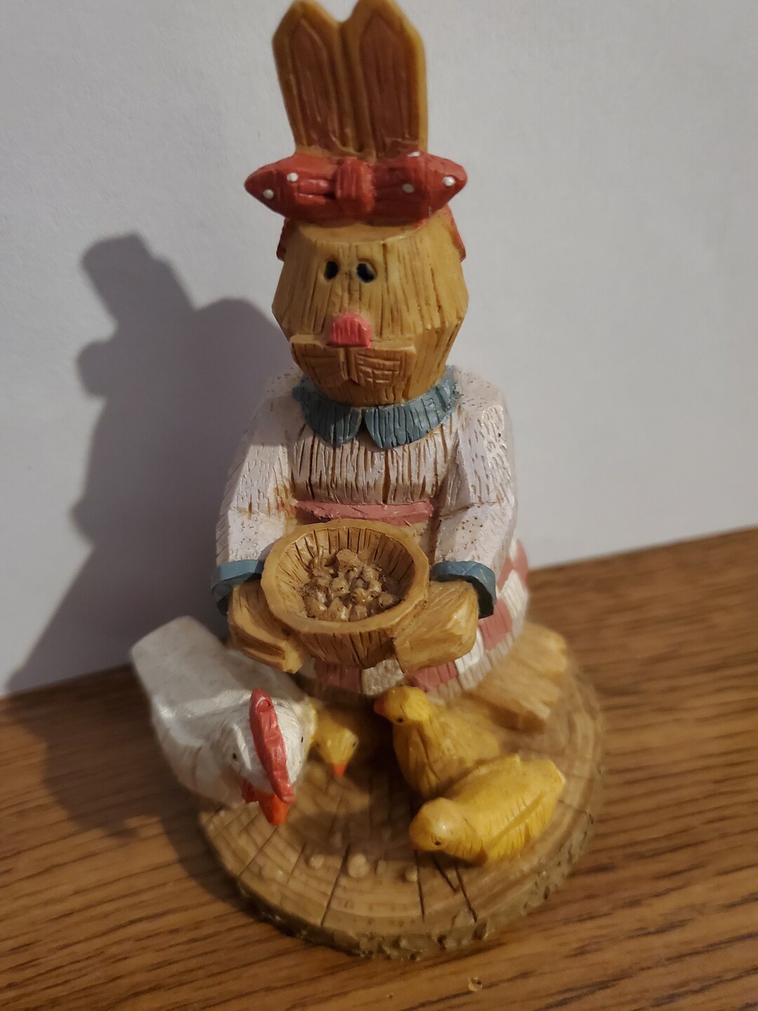 Vintage Barnyard Bunnies, Resin Rabbit, Hen and Chicks - Etsy