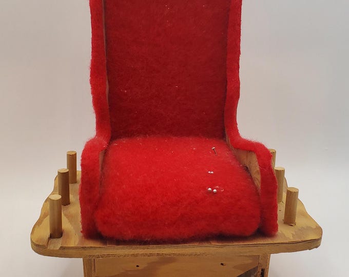 Vintage Wood Pin Cushion Chair Six Thread Spool Holders - Etsy