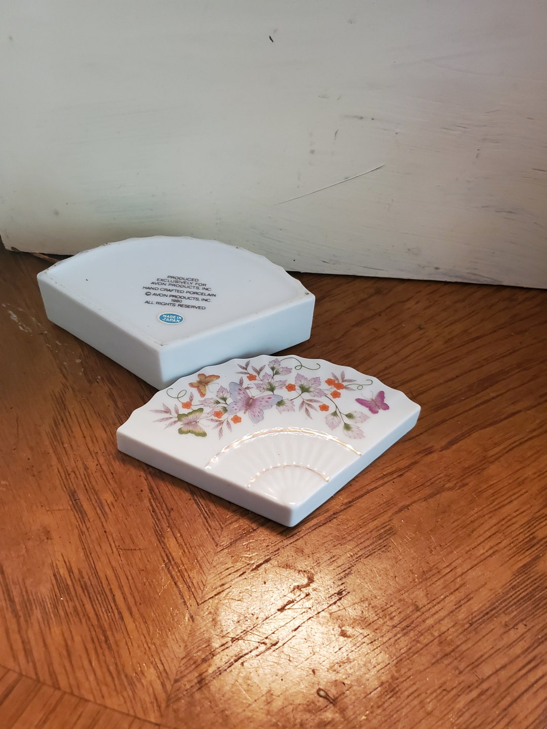 Vintage Avon, Fan Shaped Trinket Dish, Jewelry Box - Etsy