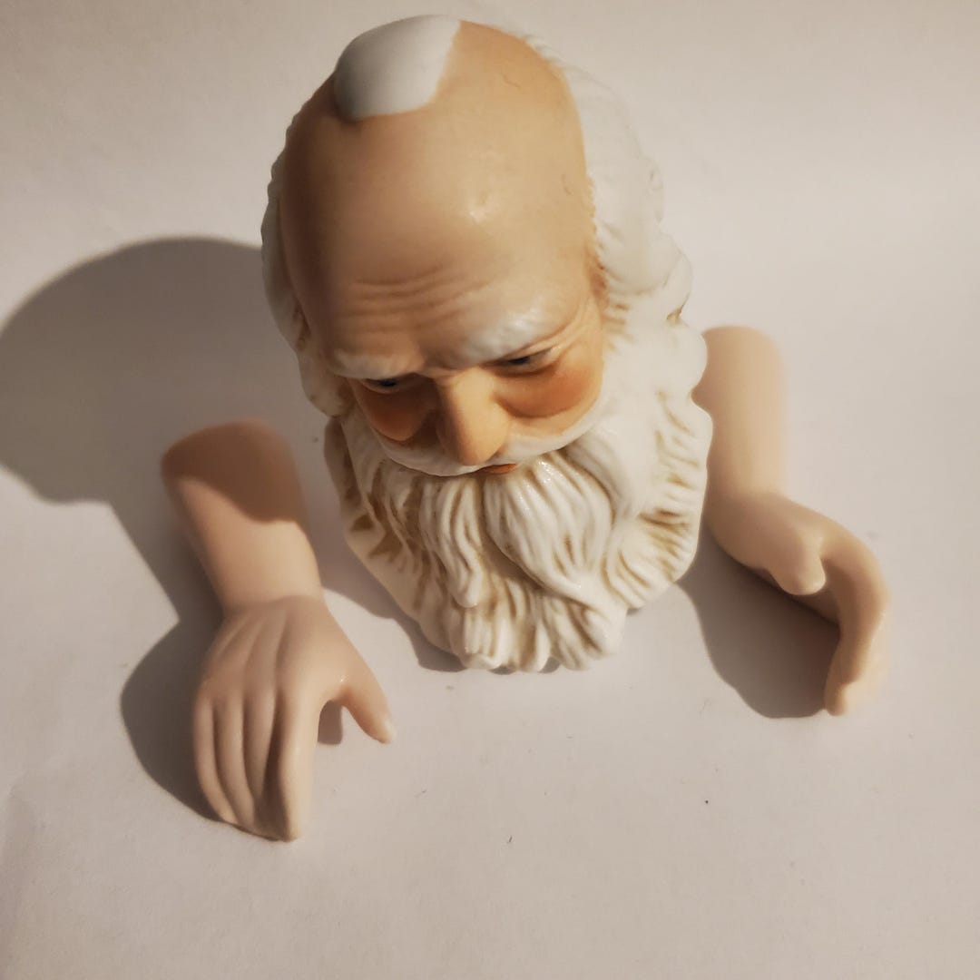 Vintage Porcelain Santa Doll Head and Hands - Etsy