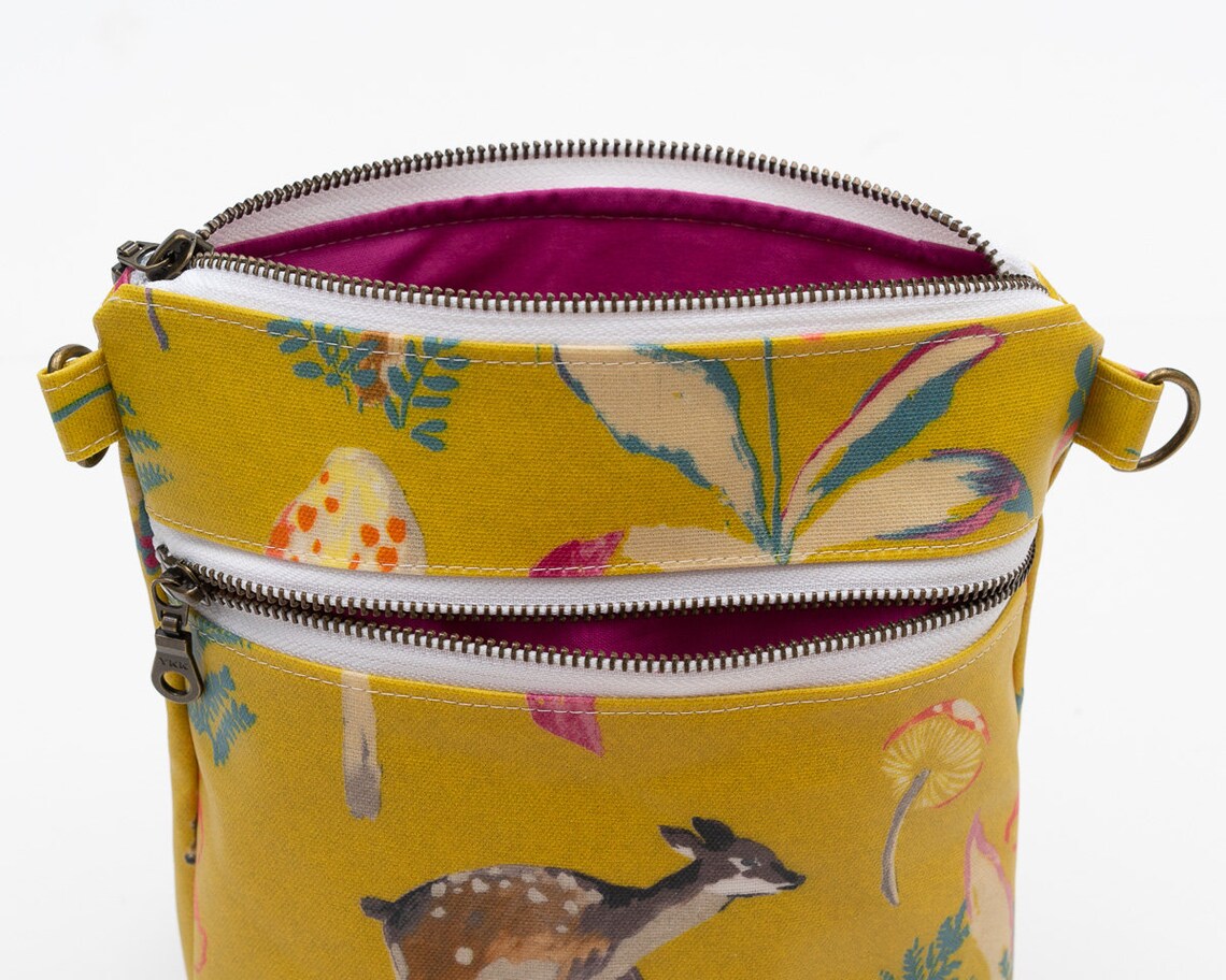 Woodland Handbag Crossover Bag Matt Floral Oilcloth Summer - Etsy