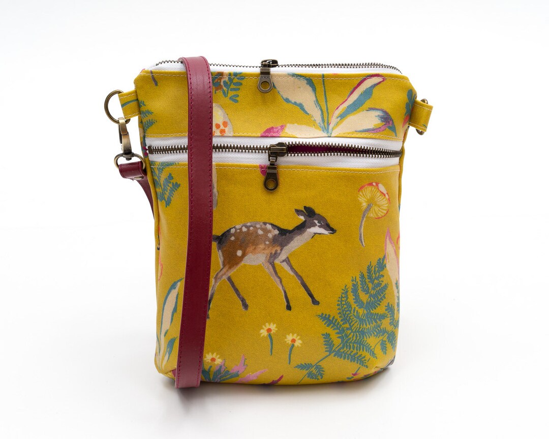 Woodland Handbag Crossover Bag Matt Floral Oilcloth Summer - Etsy