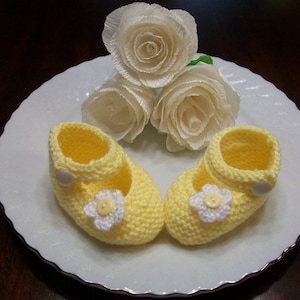 Yellow Baby Booties, Yellow Baby Shoes, Yellow Baby Girl Shoes, Yellow ...