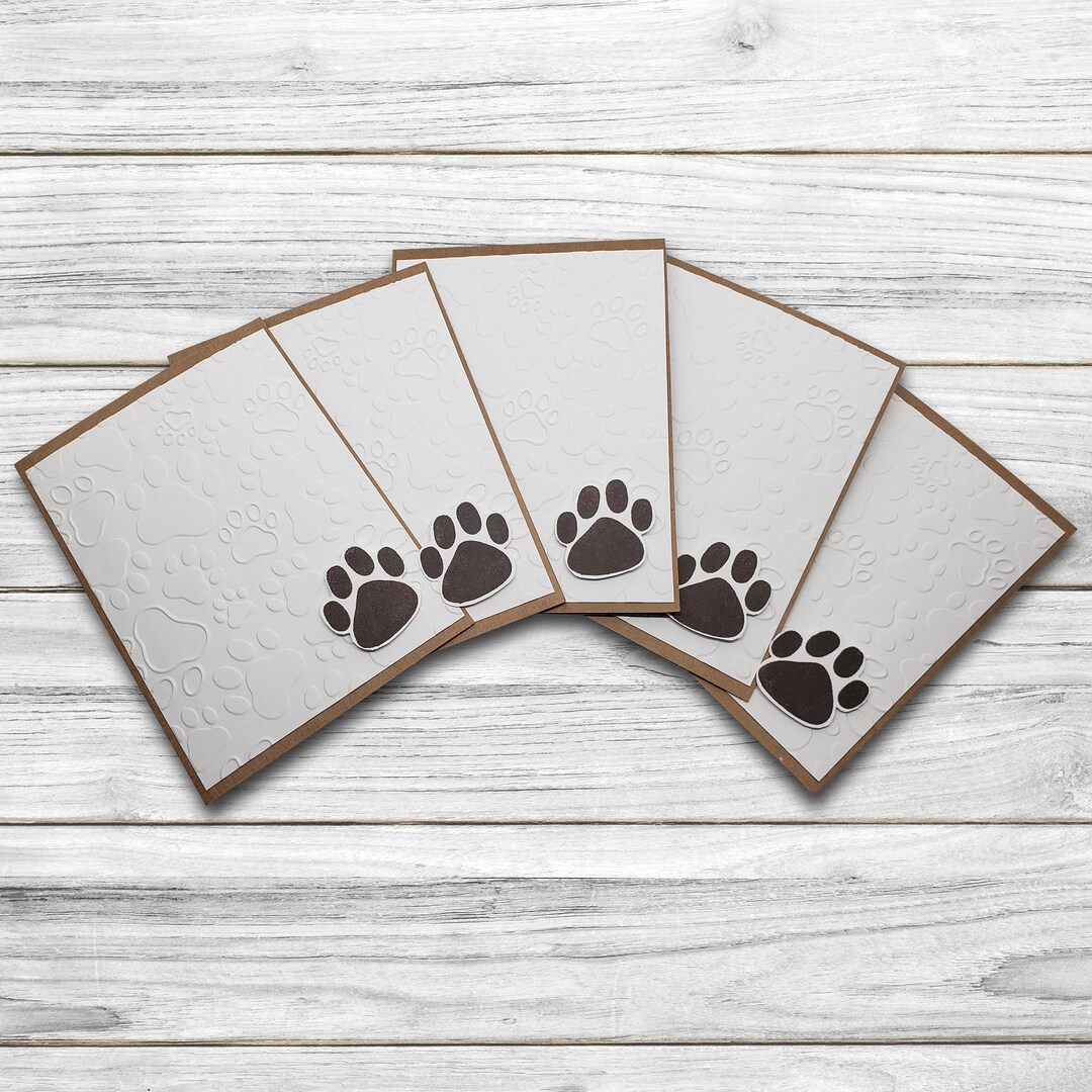 Puppy Paw Prints Cards, Sweet Puppy Paw Prints, Handmade Puppy Paw ...