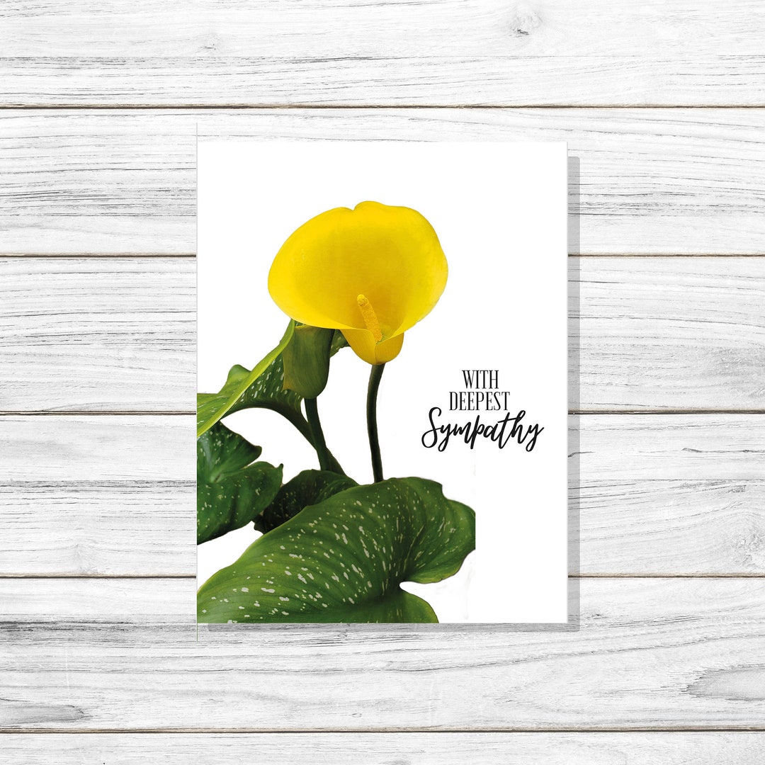 Calla Lily Sympathy Card: Elegant Floral Design - Etsy
