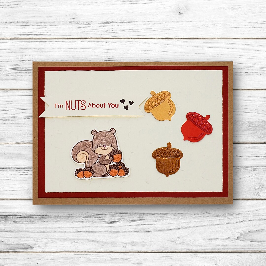 Handmade Squirrel Greeting Card, Embossed Thank You Card - Etsy