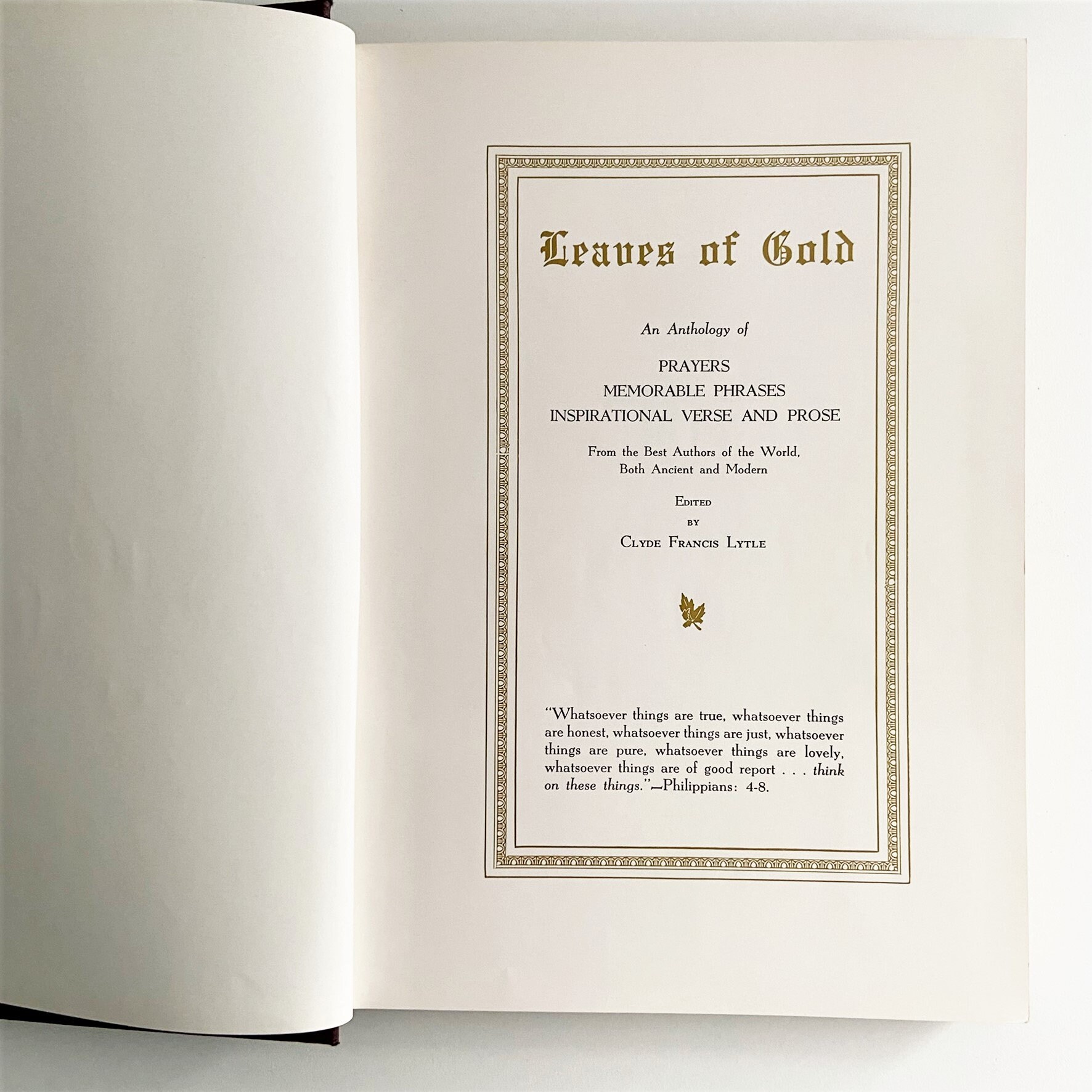 Vintage 1961 leaves of Gold Book Anthology of | Etsy