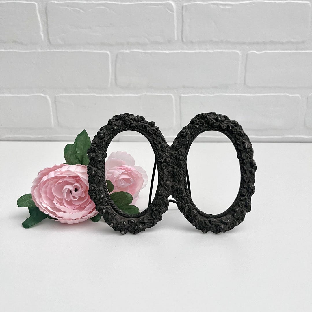 Small Vintage Double Oval Picture Frame, Tiny Oval Frame, Small Ornate ...