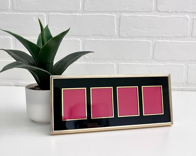 Vintage Multi Opening Frame, Gold Frame, Multiple Opening Frame, Shiny ...