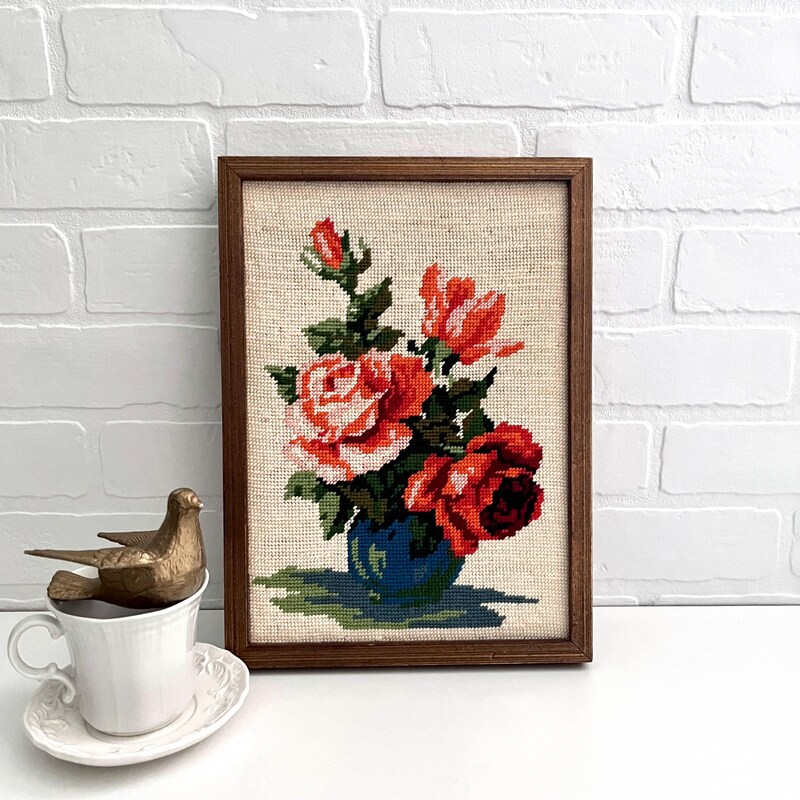 Floral Needlepoint - Etsy