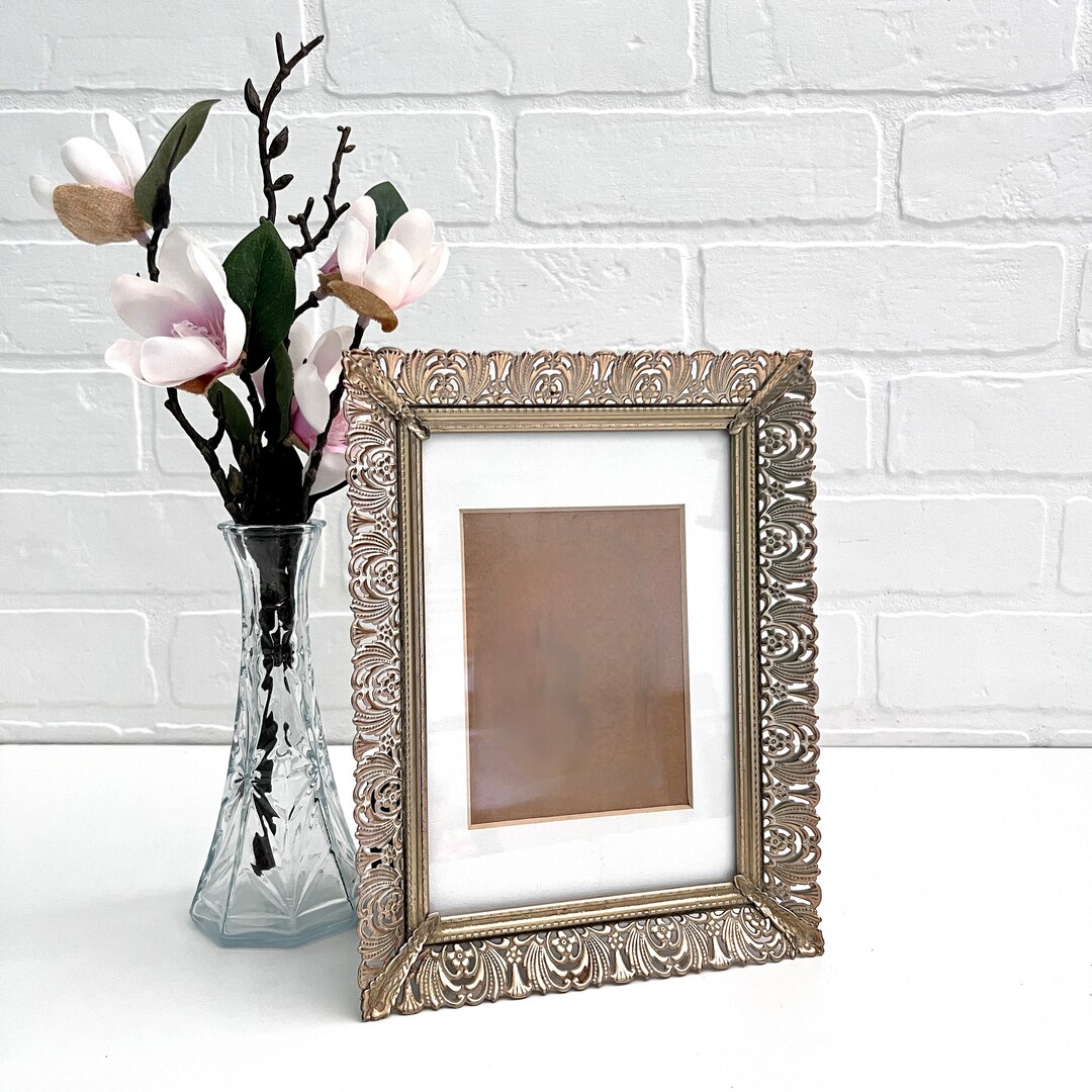Vintage Gold 5 X 7" Metal Picture Frame, Ornate Gold Frame, Ornate ...