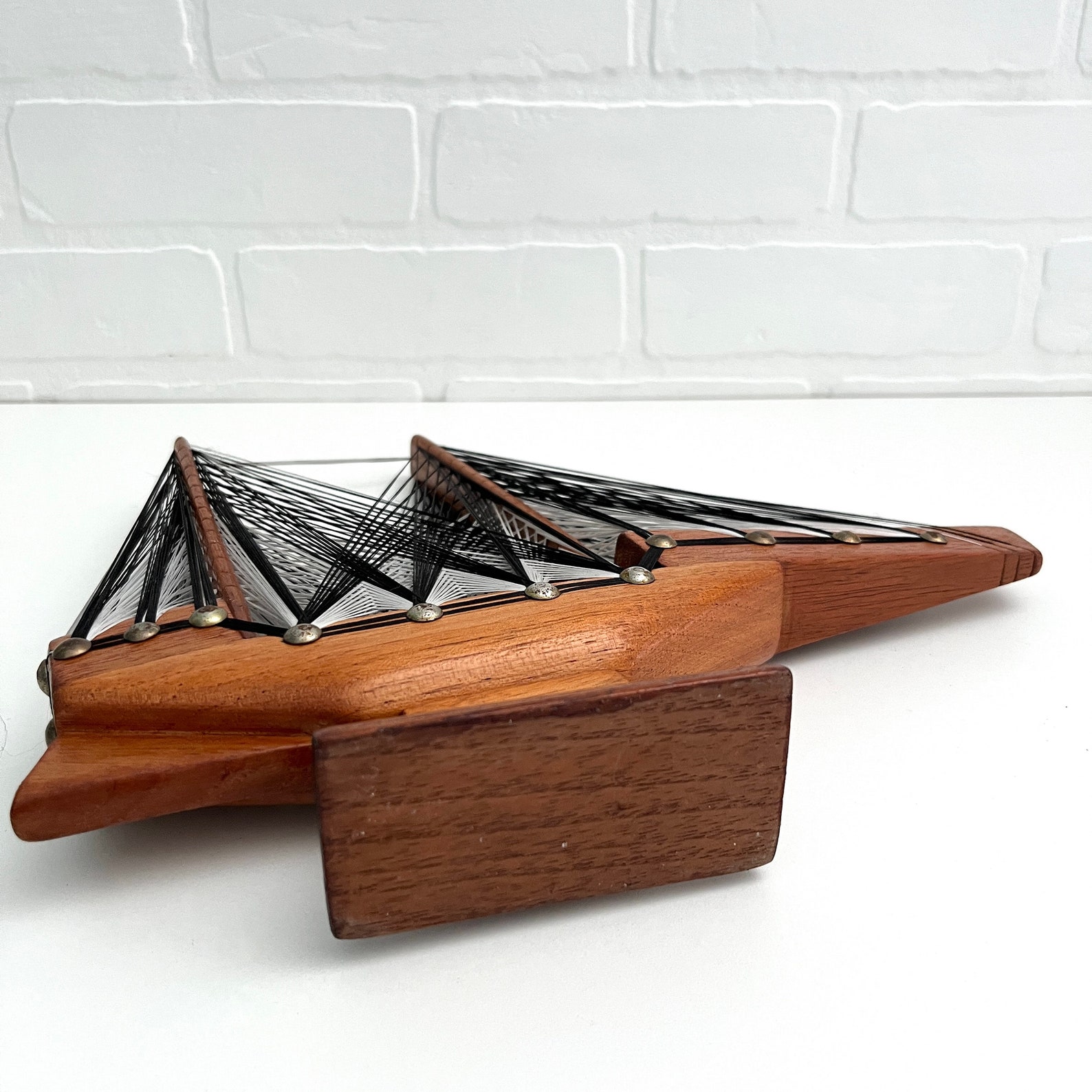 Vintage Wood Sail Boat Model String Art Boat Hand Made Boat - Etsy