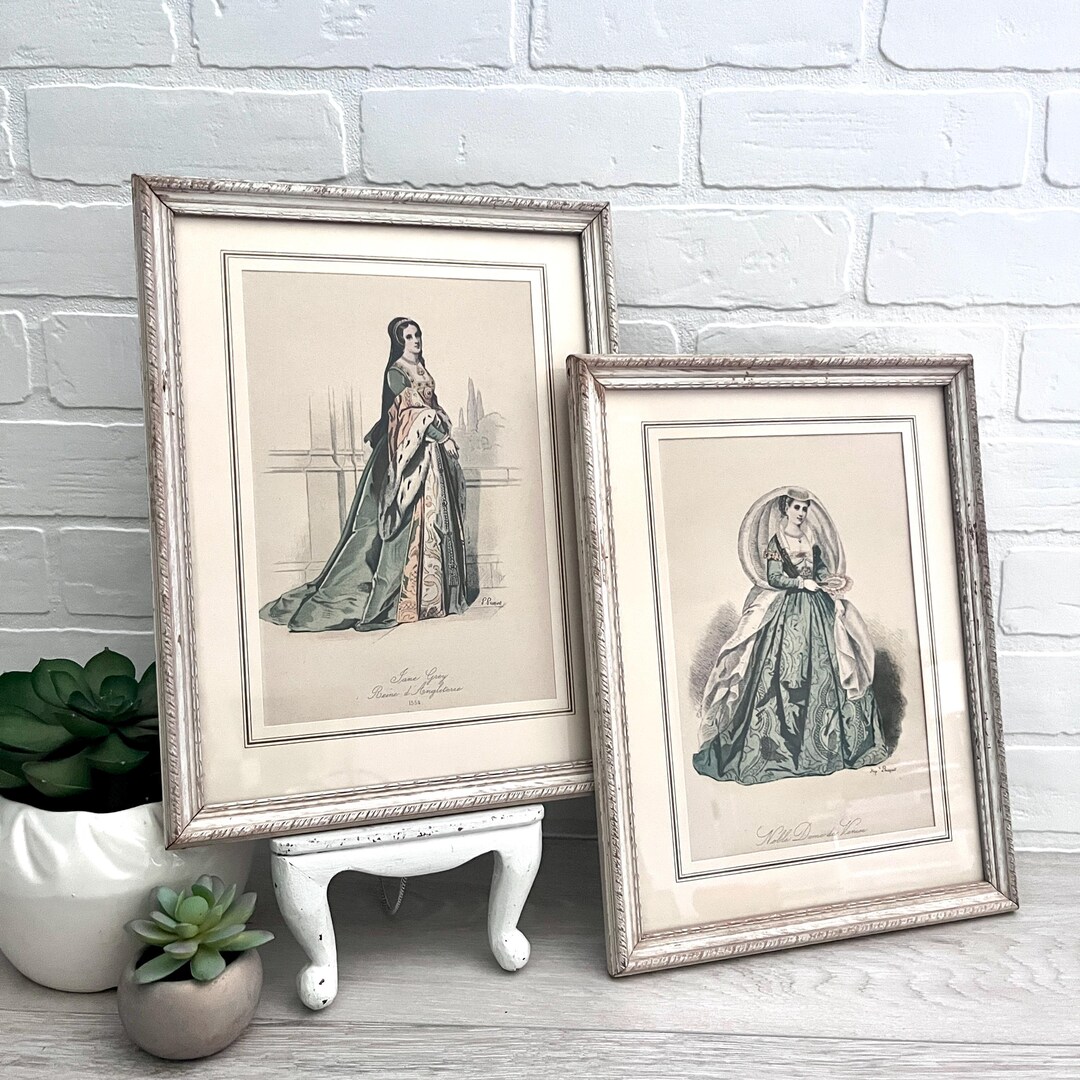 Vintage Pair of Framed Portraits, Windsor Art Wall Accessories, Pair of ...