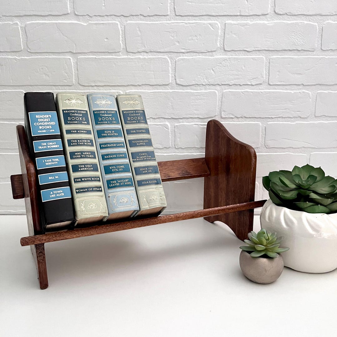 Vintage Free Standing Tabletop Book Rack, Portable Bookshelf, Free ...