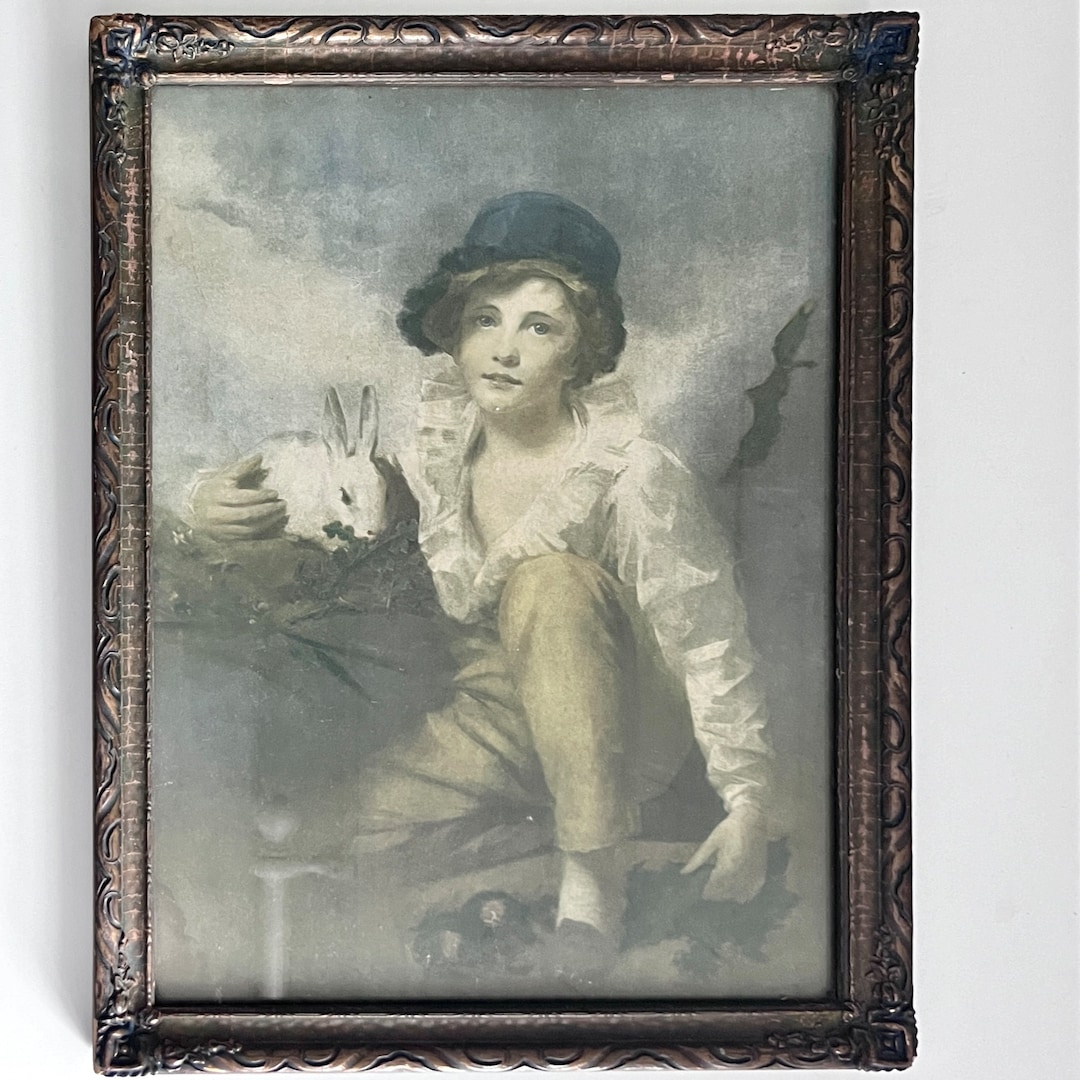 Vintage Boy and Rabbit Framed Print, Henry Raeburn Framed Print, 19th ...