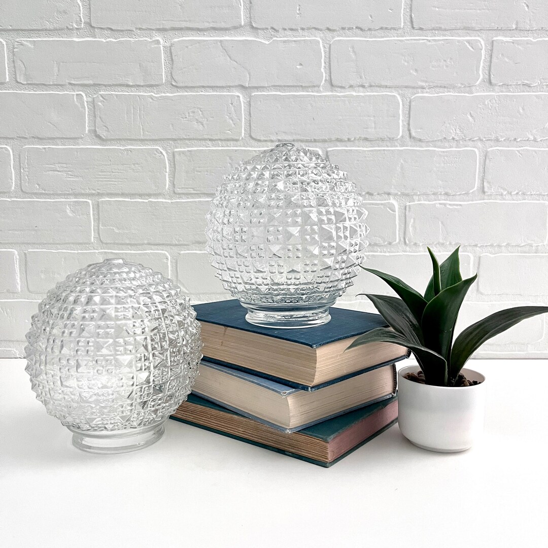 Vintage Round Clear Glass Light Cover, Vintage Clear Light Globe, Flush ...