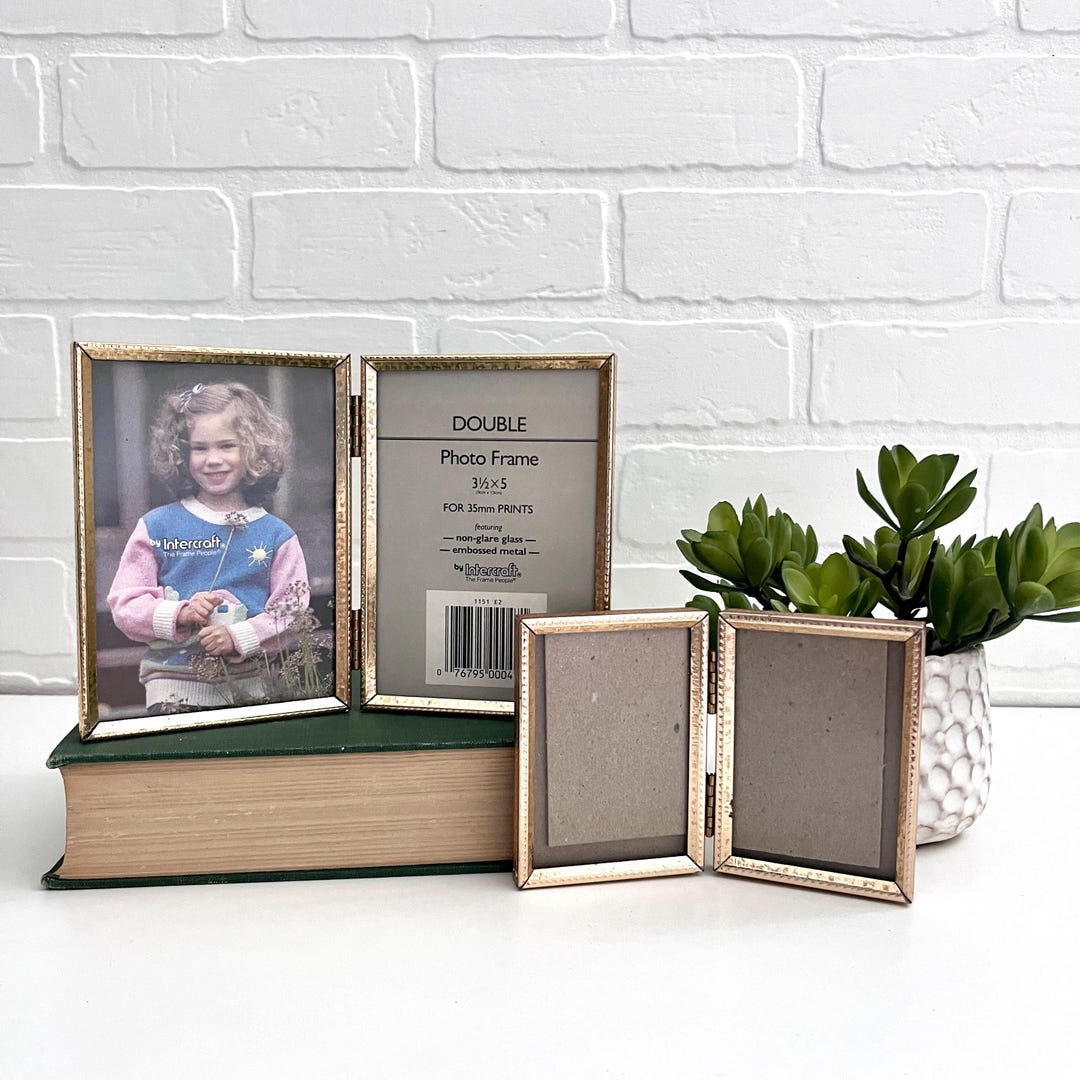 Vintage Century Gold Hinged Picture Frames, Retro Gold Metal Frames ...