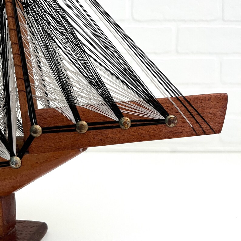 Vintage Wood Sail Boat Model String Art Boat Hand Made Boat - Etsy