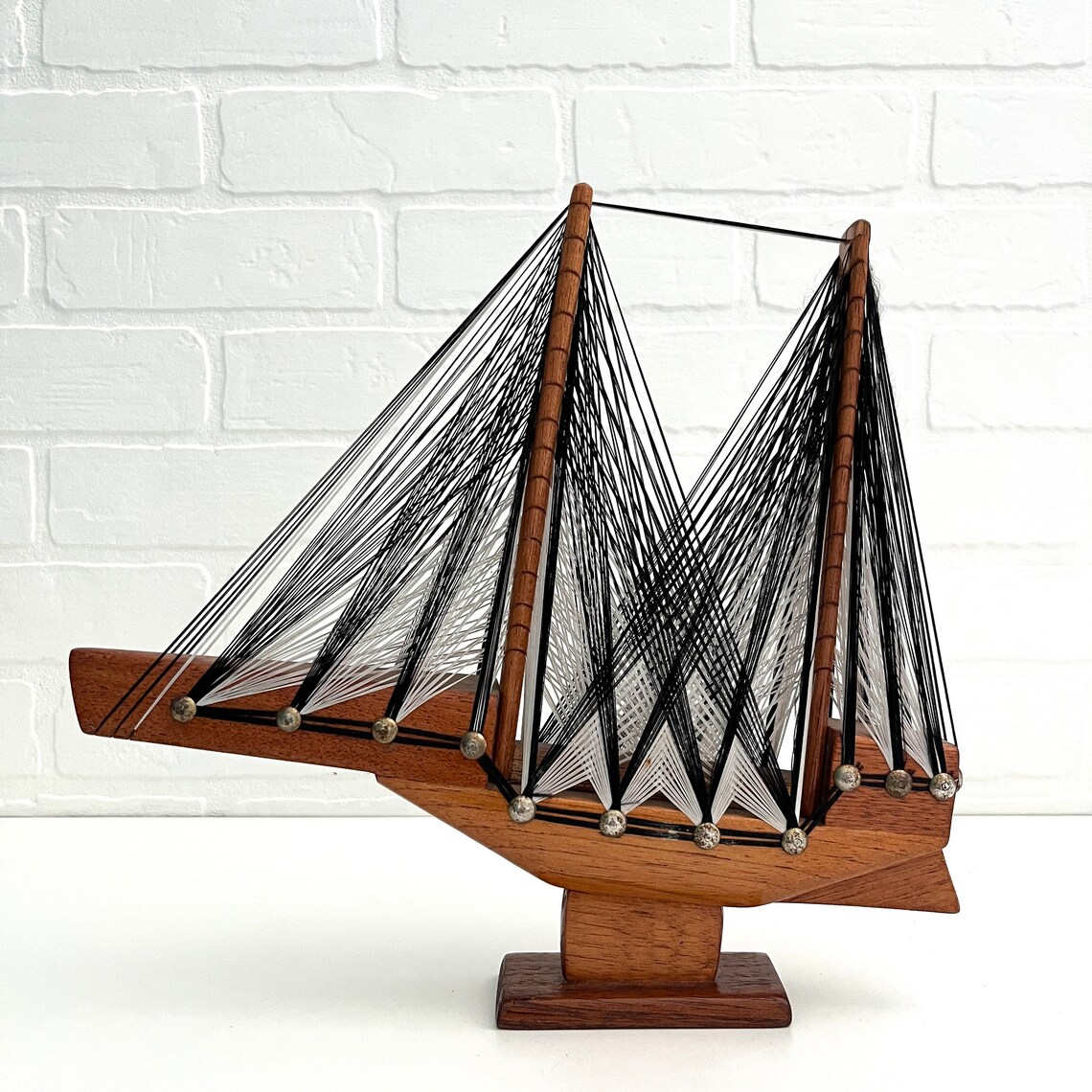 Vintage Wood Sail Boat Model String Art Boat Hand Made Boat - Etsy