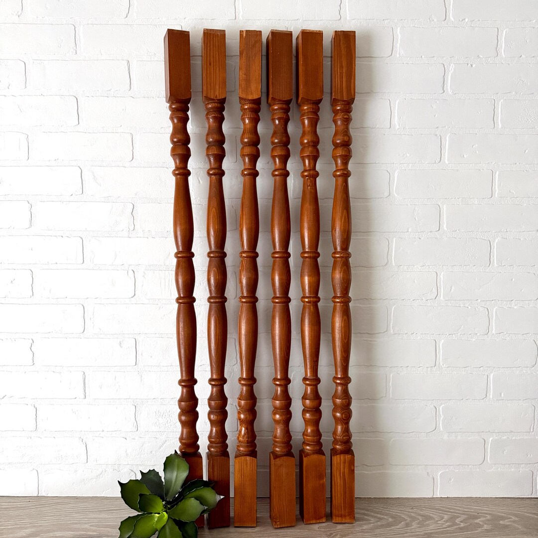 Savaged Vintage Stair Spindles, Turned Wood Staircase Spindles ...