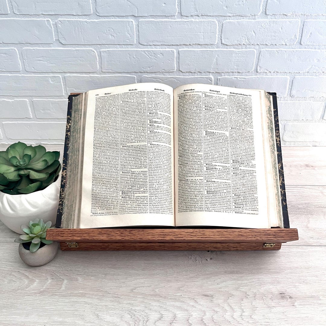 Vintage Wood Book Display Stand, Easel Book Stand, Free Standing Book ...