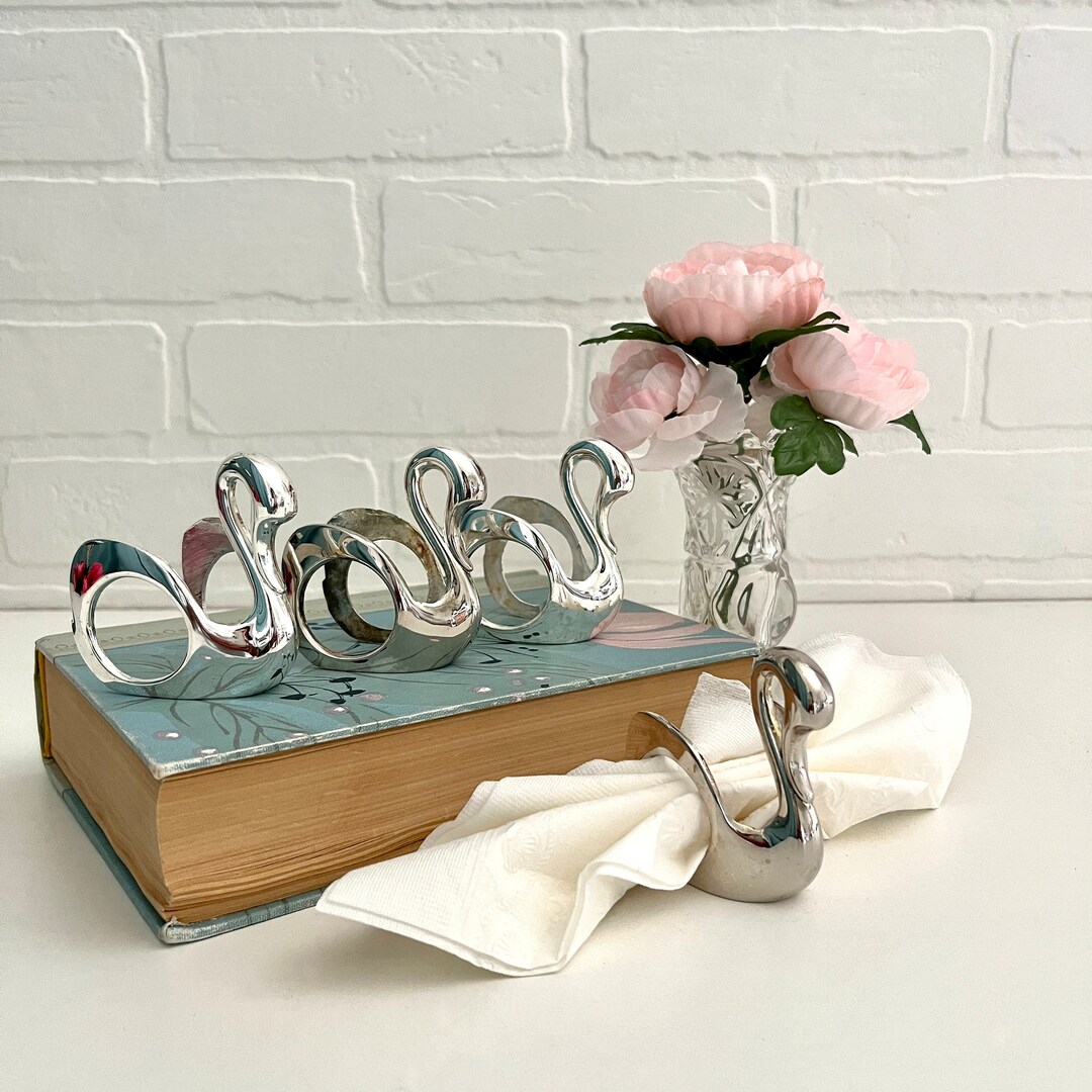 Vintage Silver Plate Napkin Rings, Set of 4 Napkin Rings, International ...