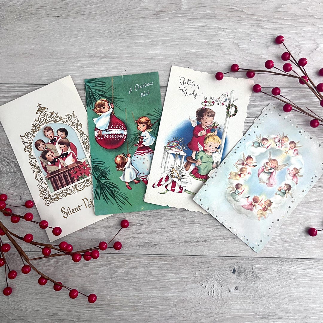 Vintage Christmas Cards, Mid Century Christmas Cards, Frameable Cards ...